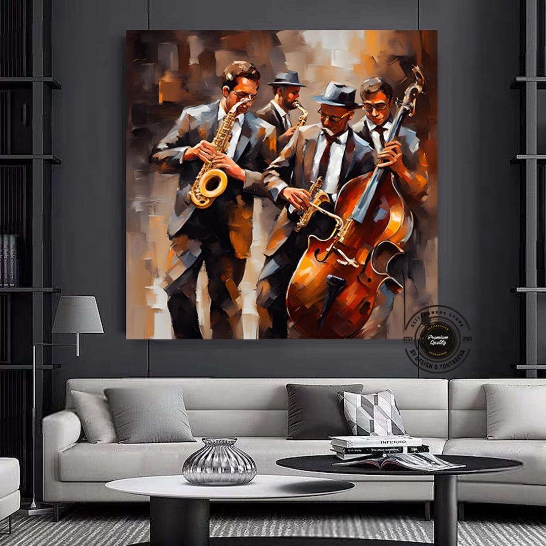 Jazz Wall Decor, Jazz Orchestra Art, Music Wall Art, Jazz Wall Art ...