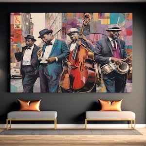 African Jazz Graffiti Art, African Canvas, Jazz Wall Art, Graffiti Wall ...