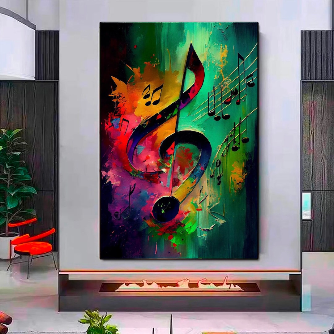 Musical Note Canvas Painting Canvas Wall Artlove of Music Canvas Print ...