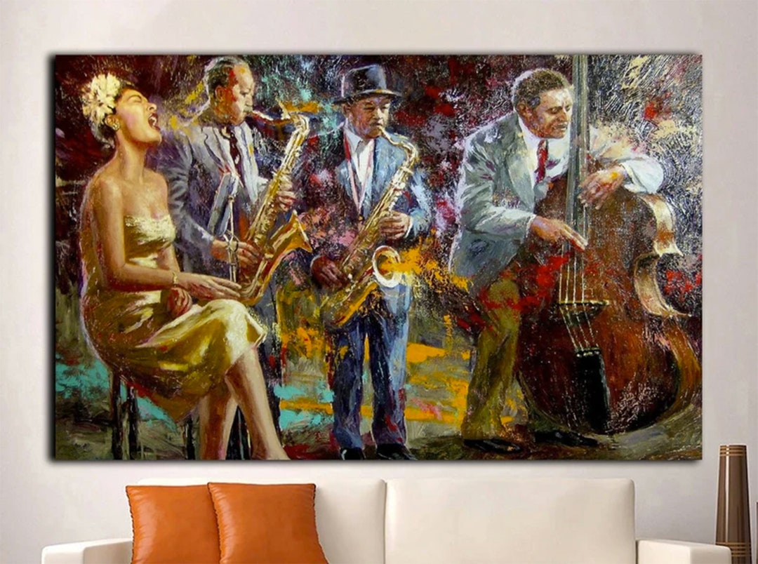 Jazz Musician Posters Canvas Wall Arts, Jazz Musician Lady Singer Art ...
