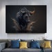 Bull Canvas Art Gold & Black Charging Bull Financial District Wall ...