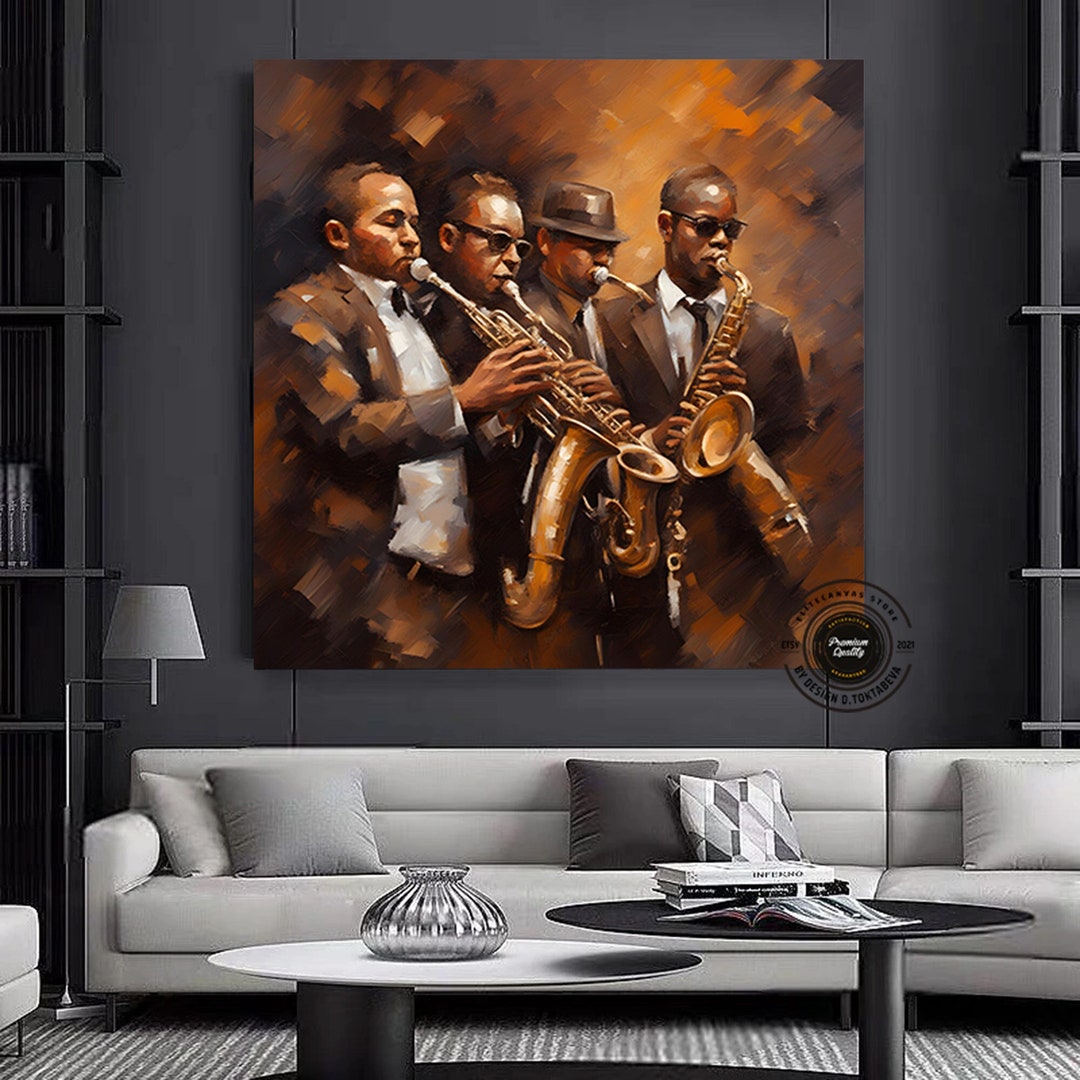 Jazz Wall Decor, Jazz Orchestra Art, Music Wall Art, Jazz Wall Art ...