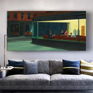 Edward Hopper Nighthawks Modern Wall Art Reproduction Canvas Trendy ...