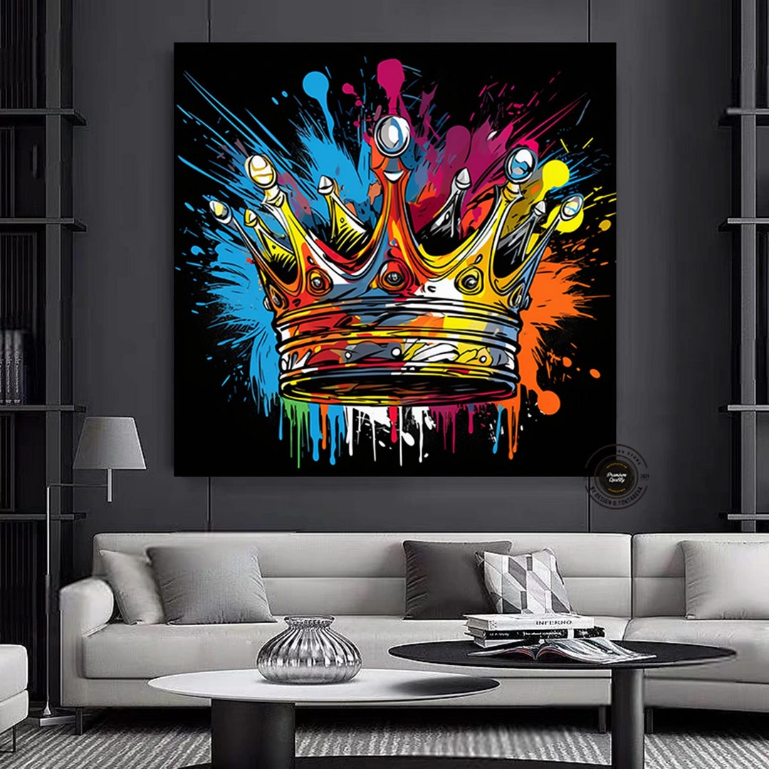 Crown Graffiti Wall Art, Crown Graffiti Art, King Crown Digital Art ...