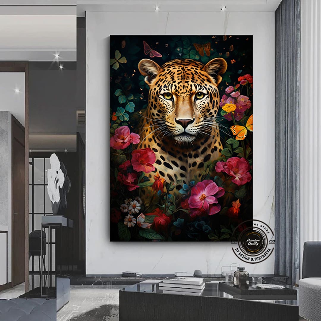 Leopard Portrait Prints Wall Art, Tiger Canvas Art, Animal Poster ...