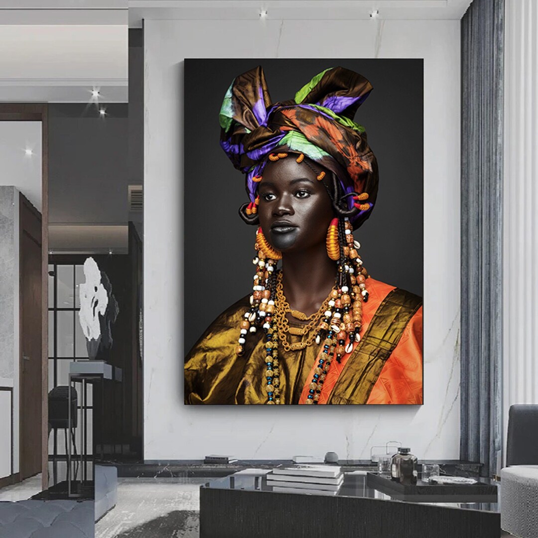 African Woman Wall Art /african Woman Canvas Print / African American Home Decor /african Wall ...