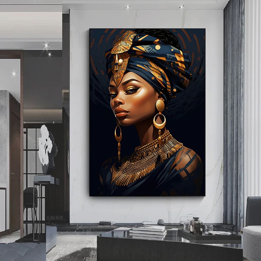 African Woman Wall Art /african Woman Canvas Print / African American Home Decor /african Wall ...