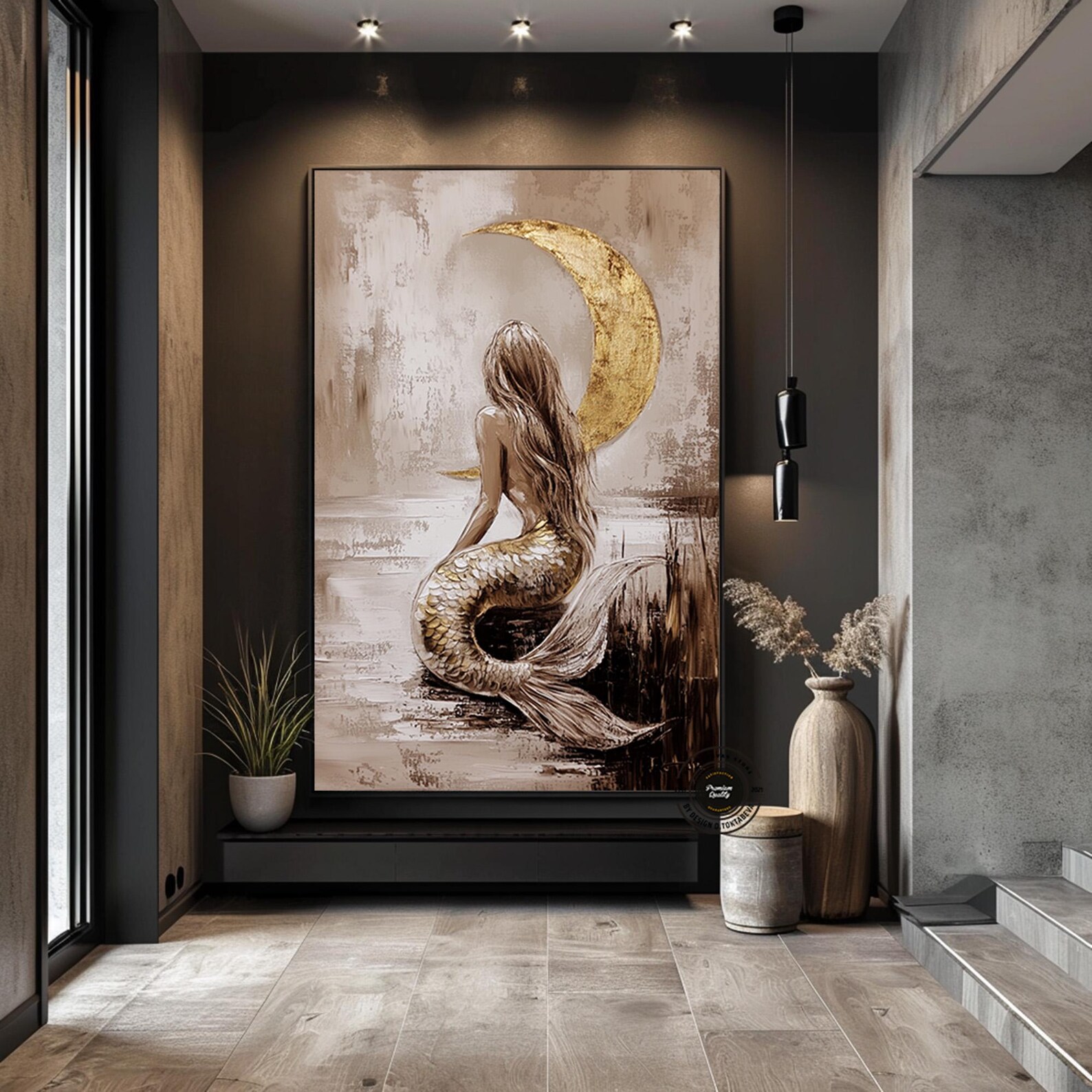Majestic Mermaid Canvas Wall Art: Ocean Sea Creature Print, Ready to ...