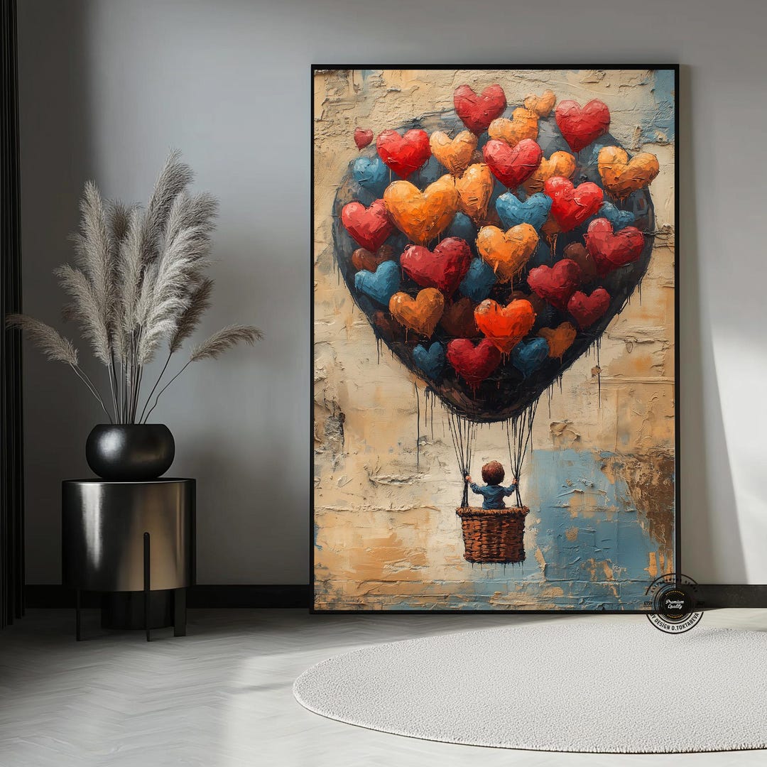 Banksy Balloon Boy Graffiti Canvas Wall Art, Banksy Style Pop Art ...