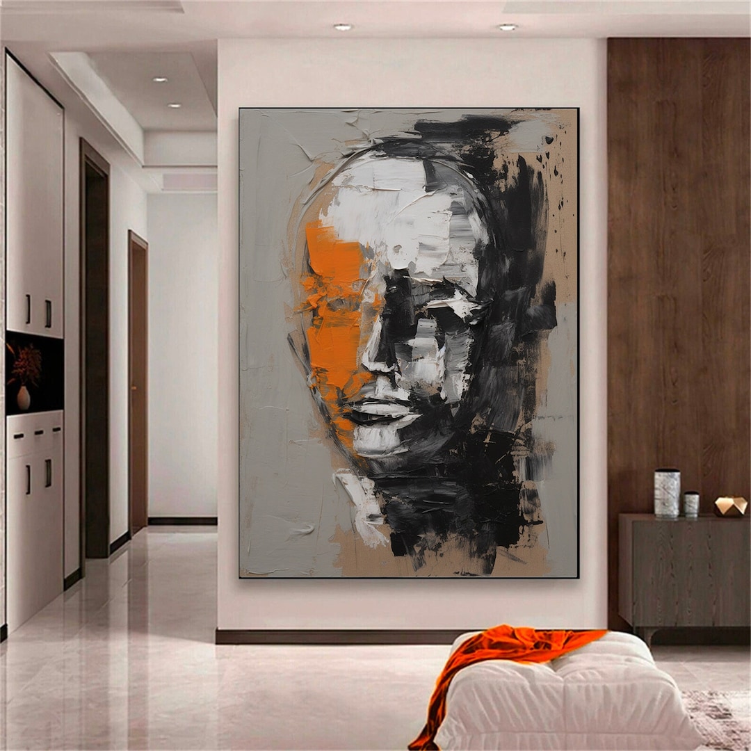 Abstract Portrait Art Canvas , Luxury Wall Decor , Abstract People Wall ...