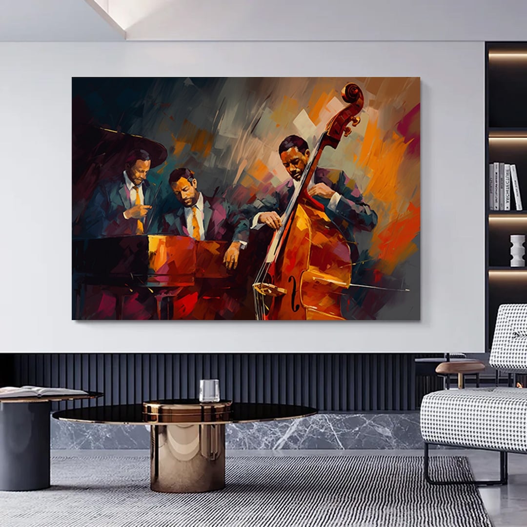 Jazz Club, Night and Music, Concert, Orchestra, Jazz Wall Decor, Canvas ...