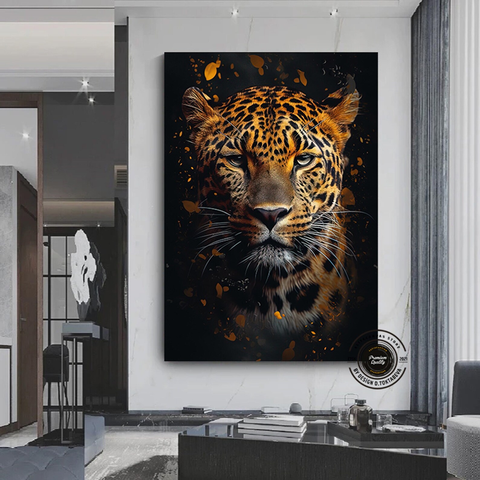 Leopard Portrait Canvas Art Print: Animal Wall Decor - Etsy