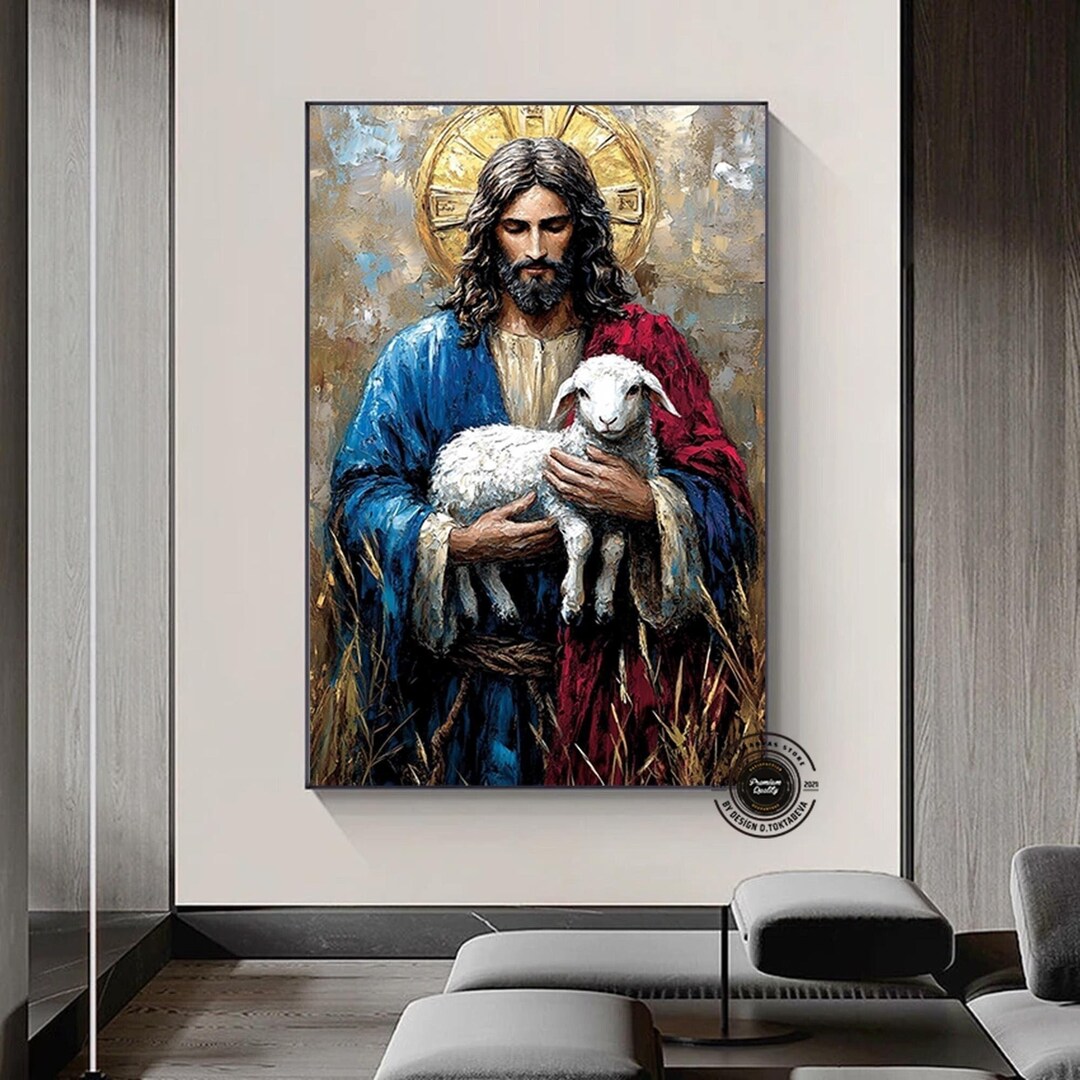 Jesus Canvas Art Print, Religous Gift, Christian Wall Decor, Bible Art ...