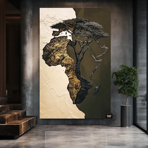 African Map Canvas Wall Art: Ready to Hang, Handmade - Etsy
