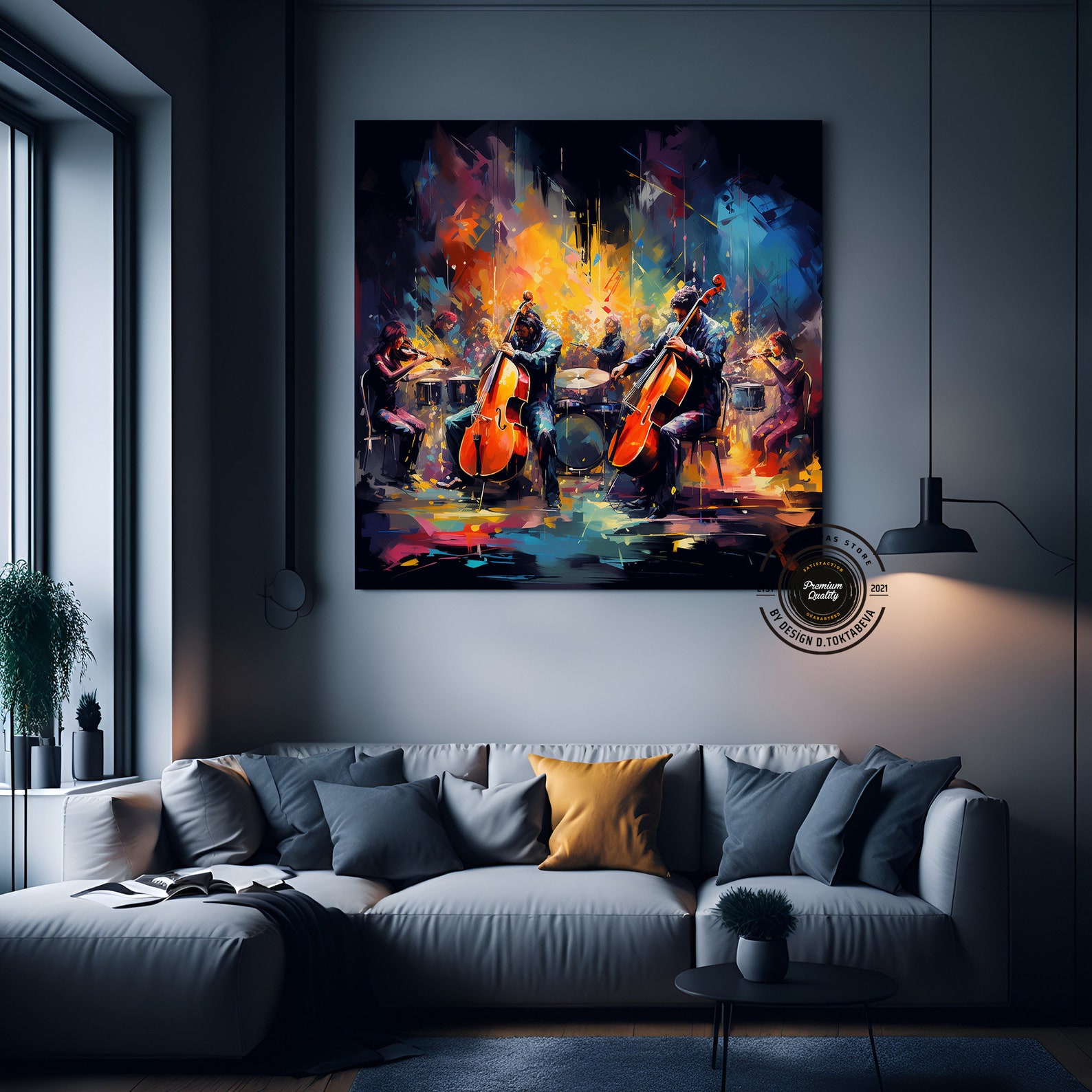 Jazz Club, Night and Music, Concert, Orchestra, Jazz Wall Decor, Canvas ...