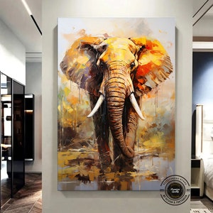Colorful Elephant Print, Pop Art Wall Art Canvas, Watercolor Elephant ...