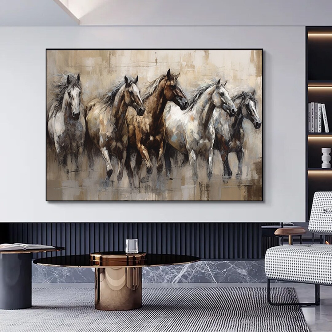 Running Horses Canvas Print, Wild Animal Painting, Ready to Hang - Etsy