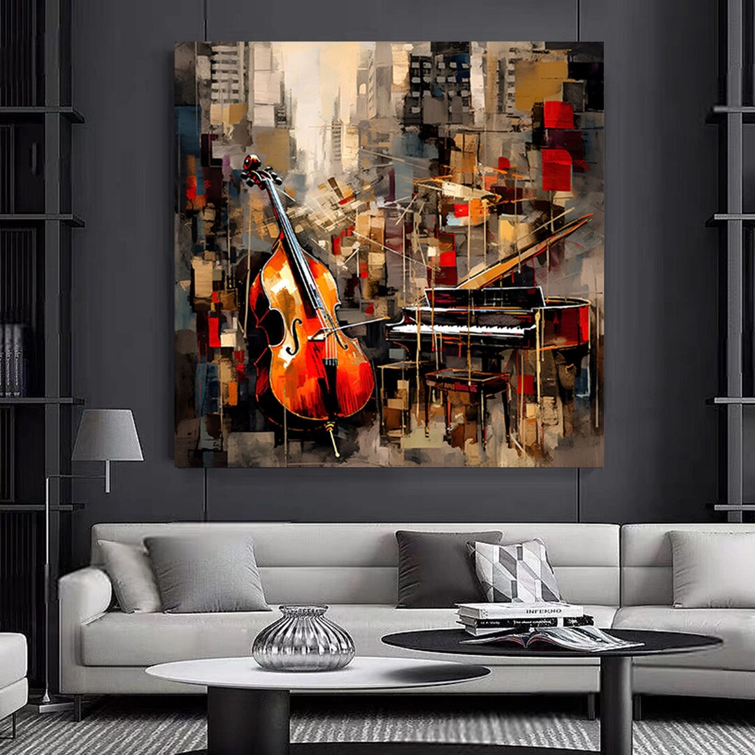 Abstract Art Musical Instruments Jazz Canvas Wall Art, Jazz Music ...