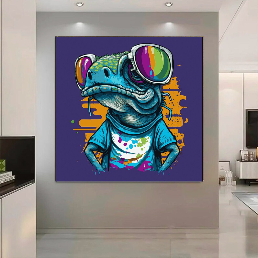 Abstract Graffiti Lizard Art Print Wall Art Picture for Living Room ...