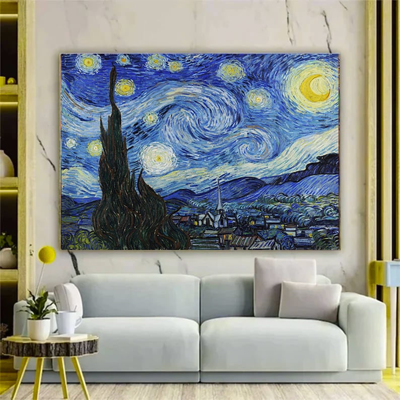 Vincent Van Goghs the Starry Night as a Canvas Print Starry - Etsy
