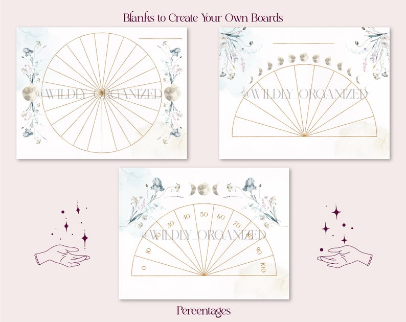 PENDULUM CHART PRINTABLE Board Lunar Flower White Moon - Etsy