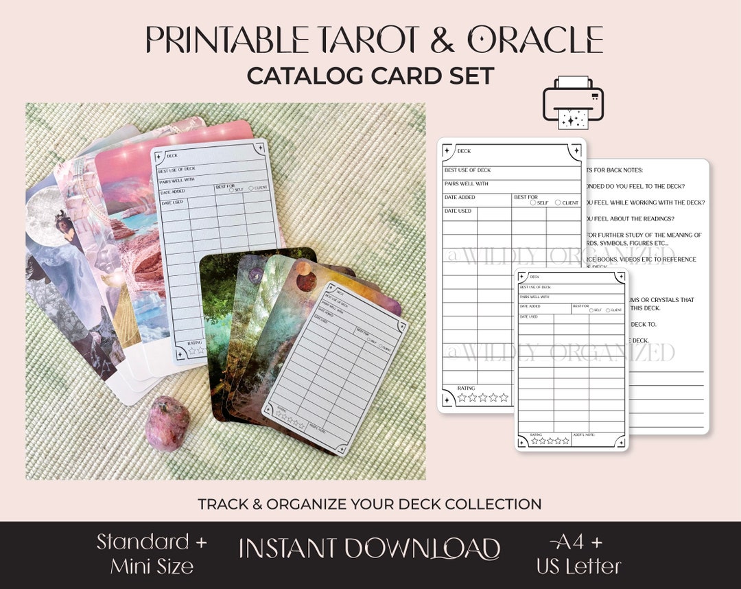 Printable TAROT or ORACLE CATALOG Card Set. Tarot Deck Oracle Deck ...