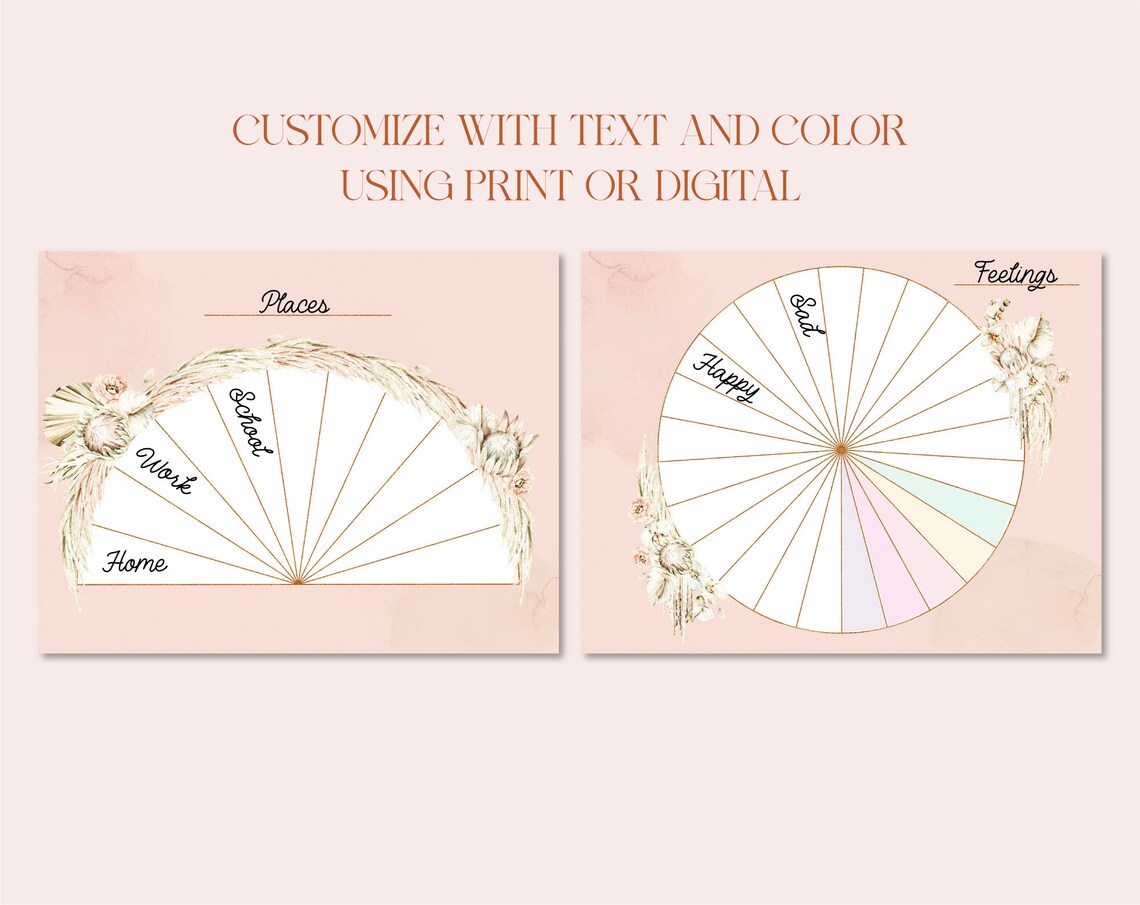 PENDULUM CHARTS Digital and Printable, Blush Love Floral Themed ...