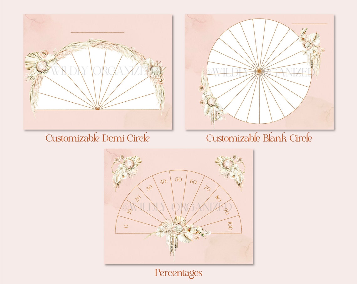 PENDULUM CHARTS Digital and Printable, Blush Love Floral Themed ...