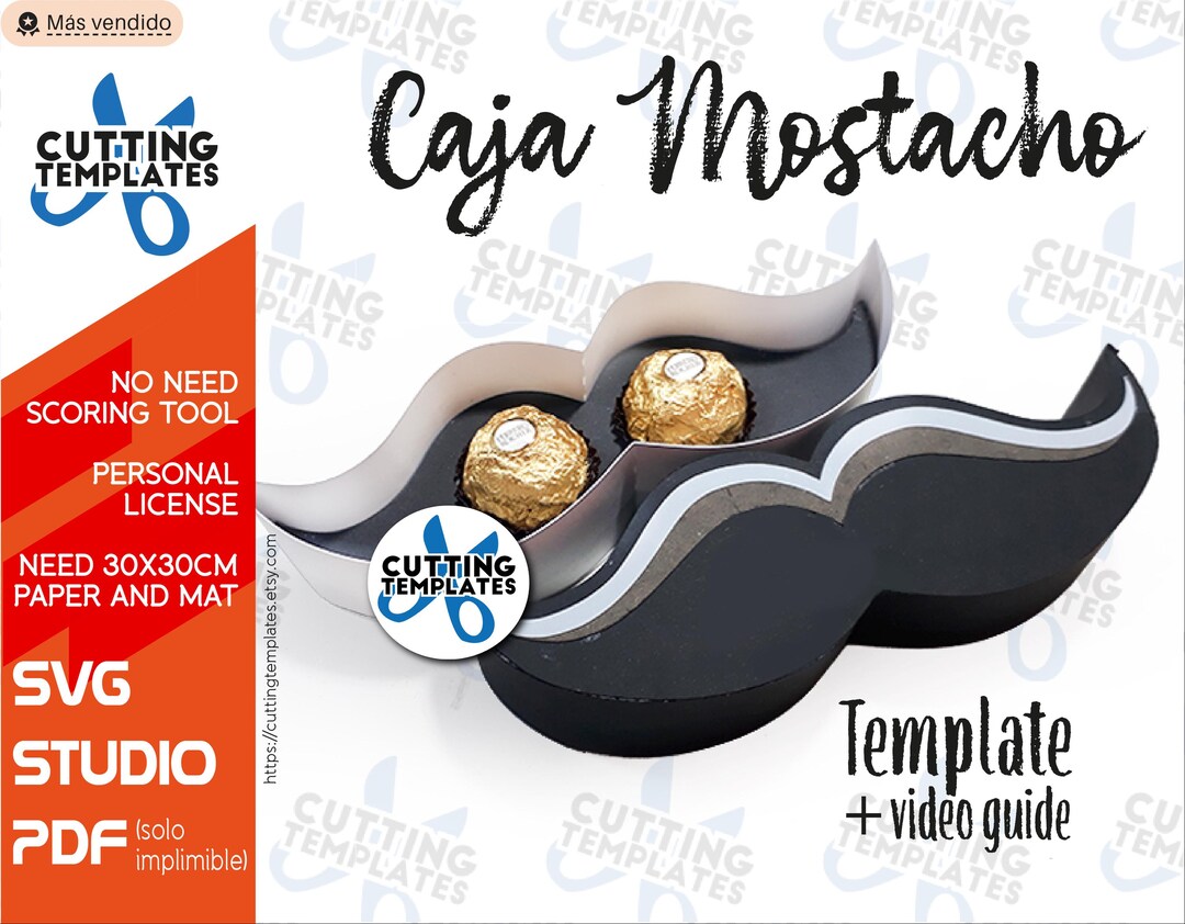 Mustache Gift Box 3D, Mustache Svg, Father's Day Svg, Valentine's Day ...