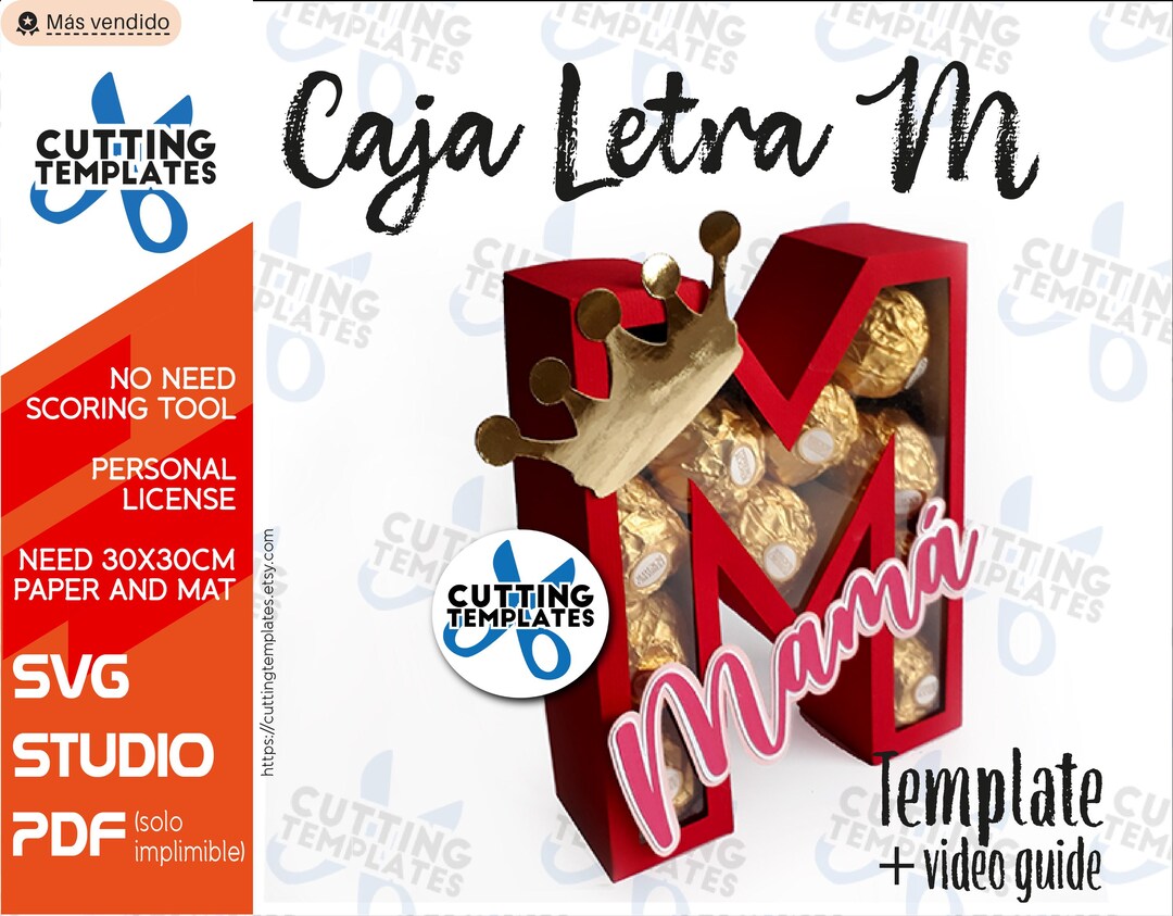Letter M Box Template, Mother's Day, Chocolate Box | Letter M Box + Mom ...
