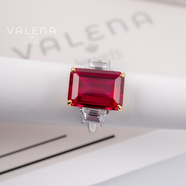 Simulated Ruby Ring - Etsy