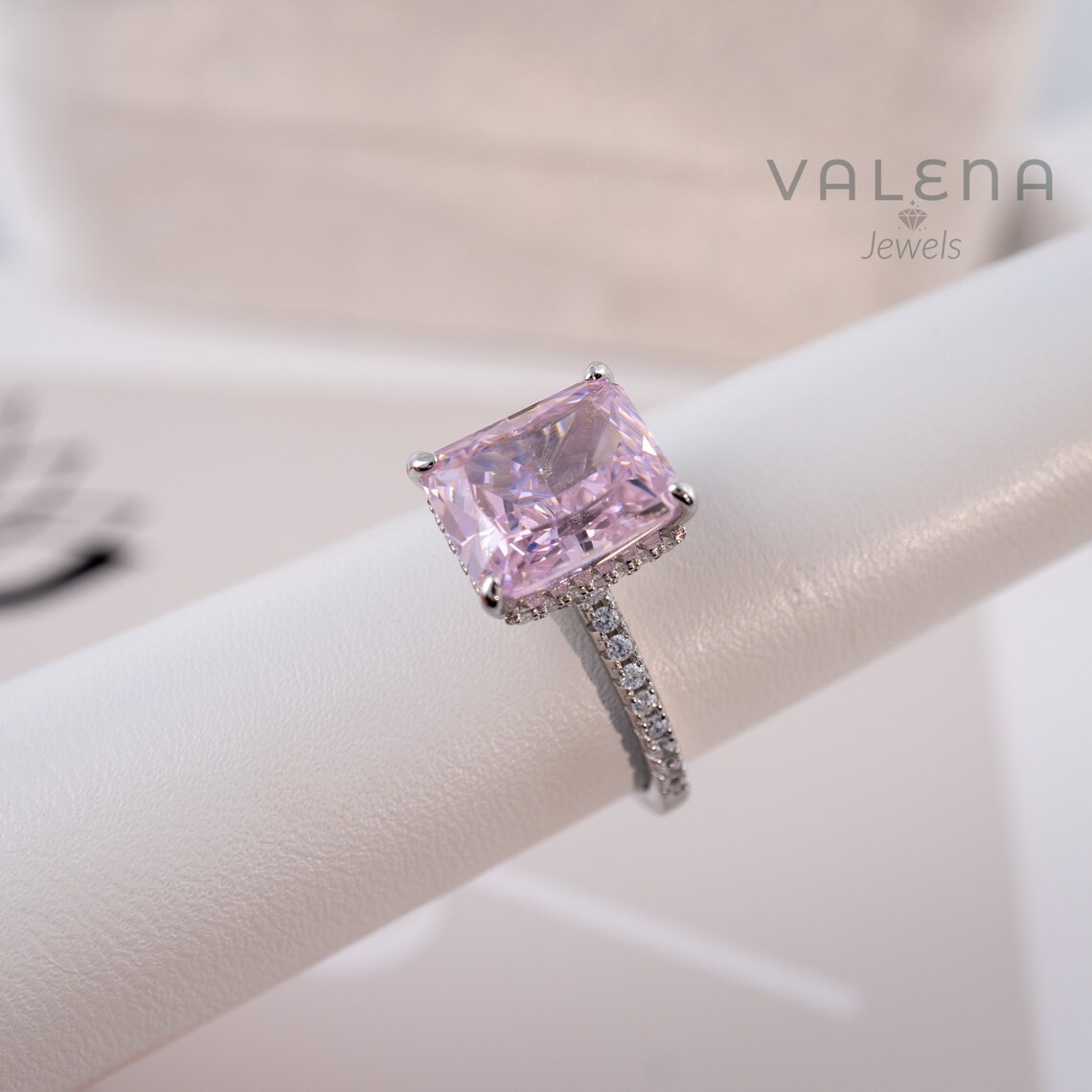 Sparkling Pink CZ Gem Ring 925 Silver Rings CZ Ring Pink - Etsy