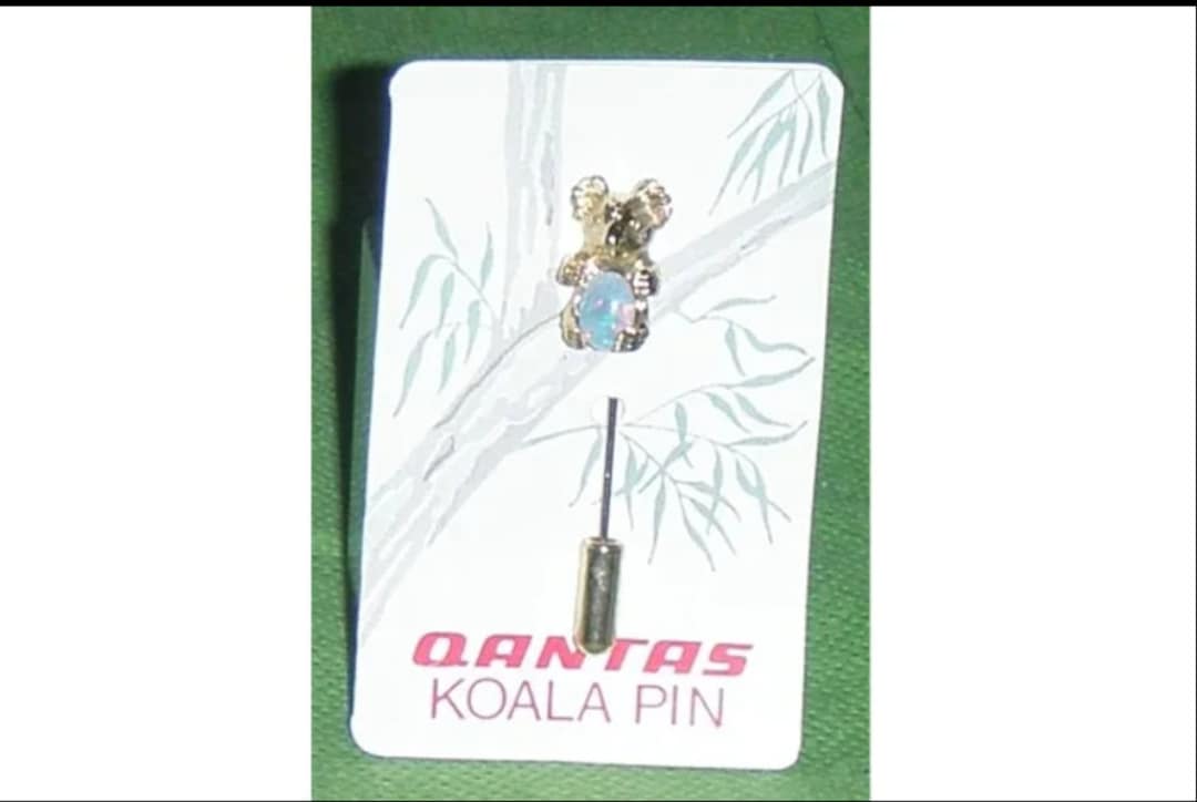 Vintage QANTAS Airlines KOALA Blue Opal Triplet Badge Brooch Pin - Etsy