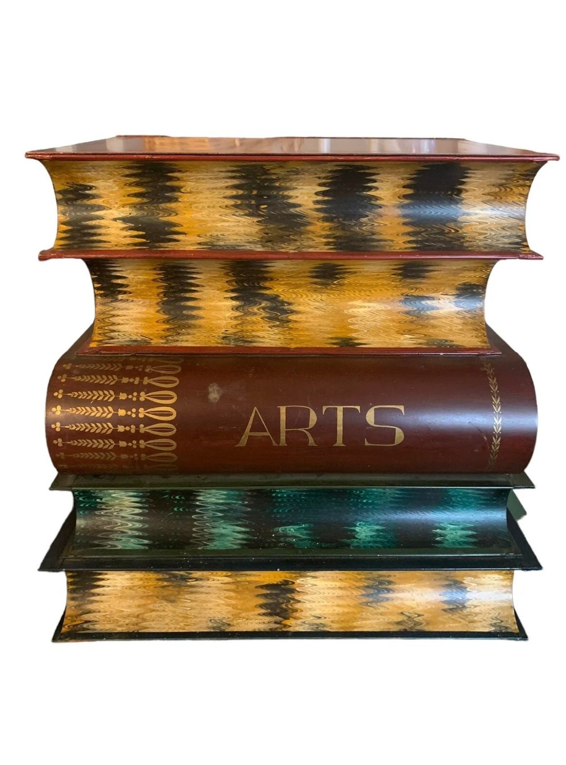 Vintage 1950s Gump's Stack of Books Table W/ Storage Made in Italy Hand ...