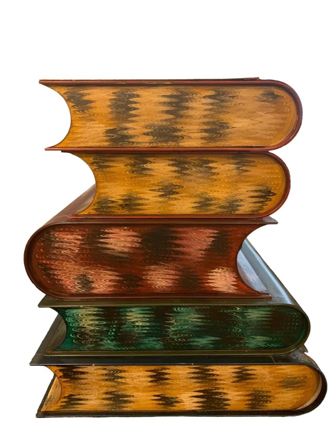 Vintage 1950s Gump's Stack of Books Table W/ Storage Made in Italy Hand ...