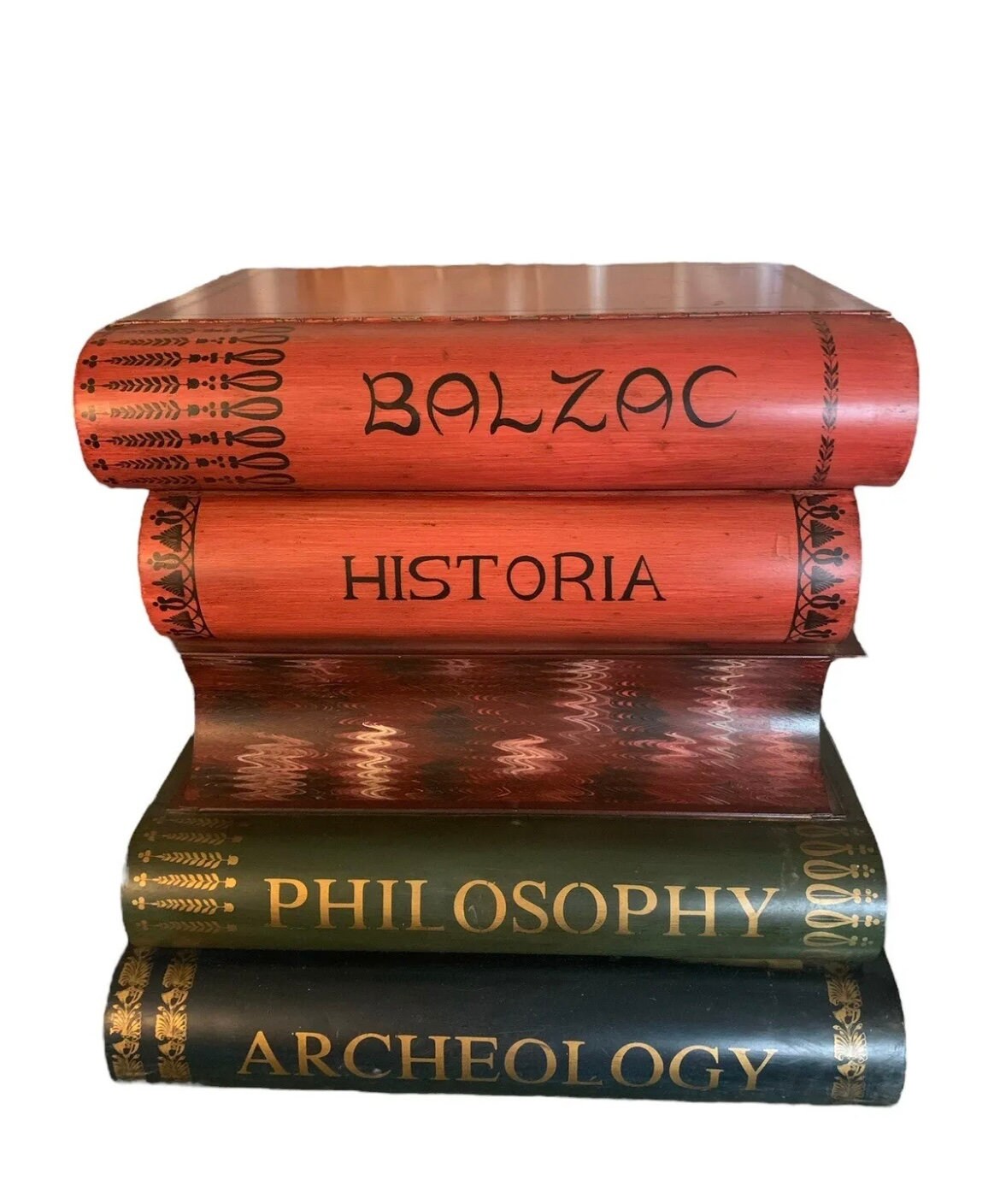 Vintage 1950s Gump's Stack of Books Table W/ Storage Made in Italy Hand ...