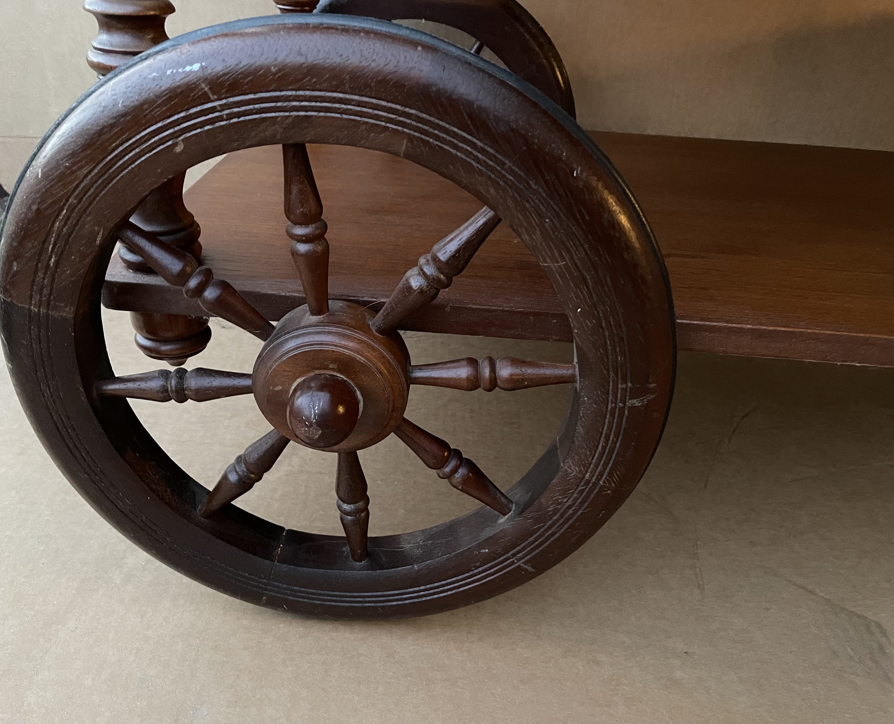 TEAK Wood/marble Inlay Tea Cart, Bar Cart, Victorian Tea Cart ...