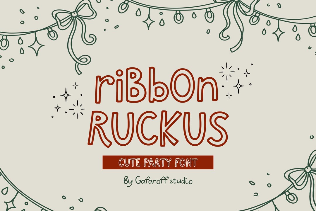 Doodle Font – Ribbon Ruckus for Party Invites & Stickers - Etsy