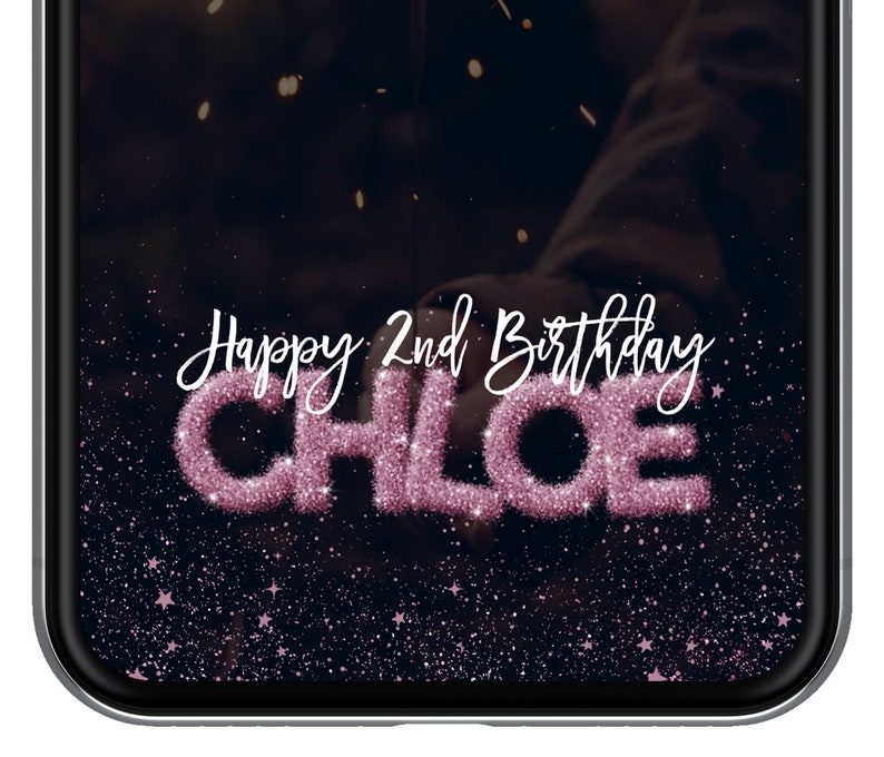 Glitter Birthday Filter, Kids Rose Gold Party Filter, 2nd Birthday ...