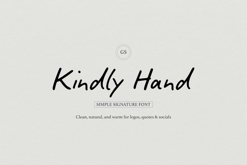 Signature Font – Kindly Hand for Logos, Quotes & Social Media - Etsy