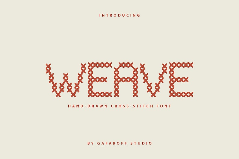 Weave Cross Stitch Font | Embroidery Stitched Typeface | Handmade Craft ...