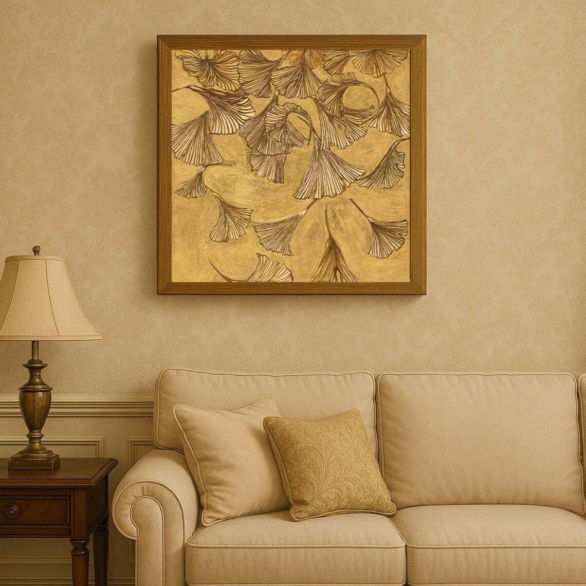 Gold Ginkgo Leaf Wall Art, Elegant Botanical Printable, Metallic Nature ...