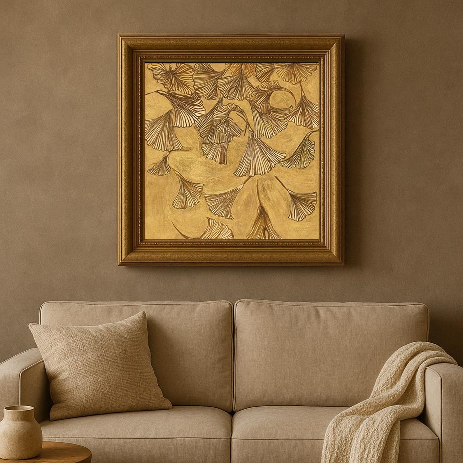 Gold Ginkgo Leaf Wall Art, Elegant Botanical Printable, Metallic Nature ...