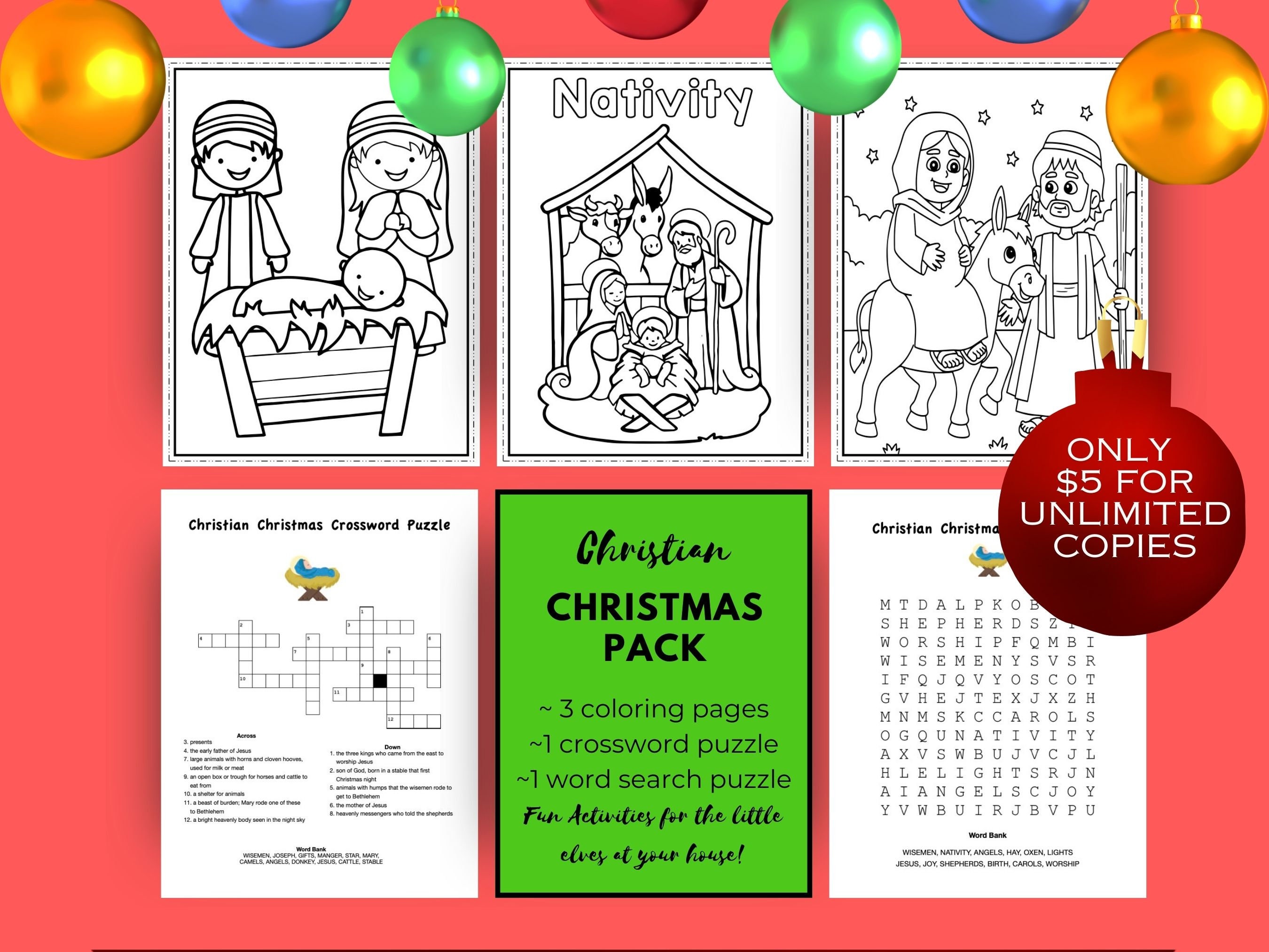 Christian Christmas Activity Pack - Etsy