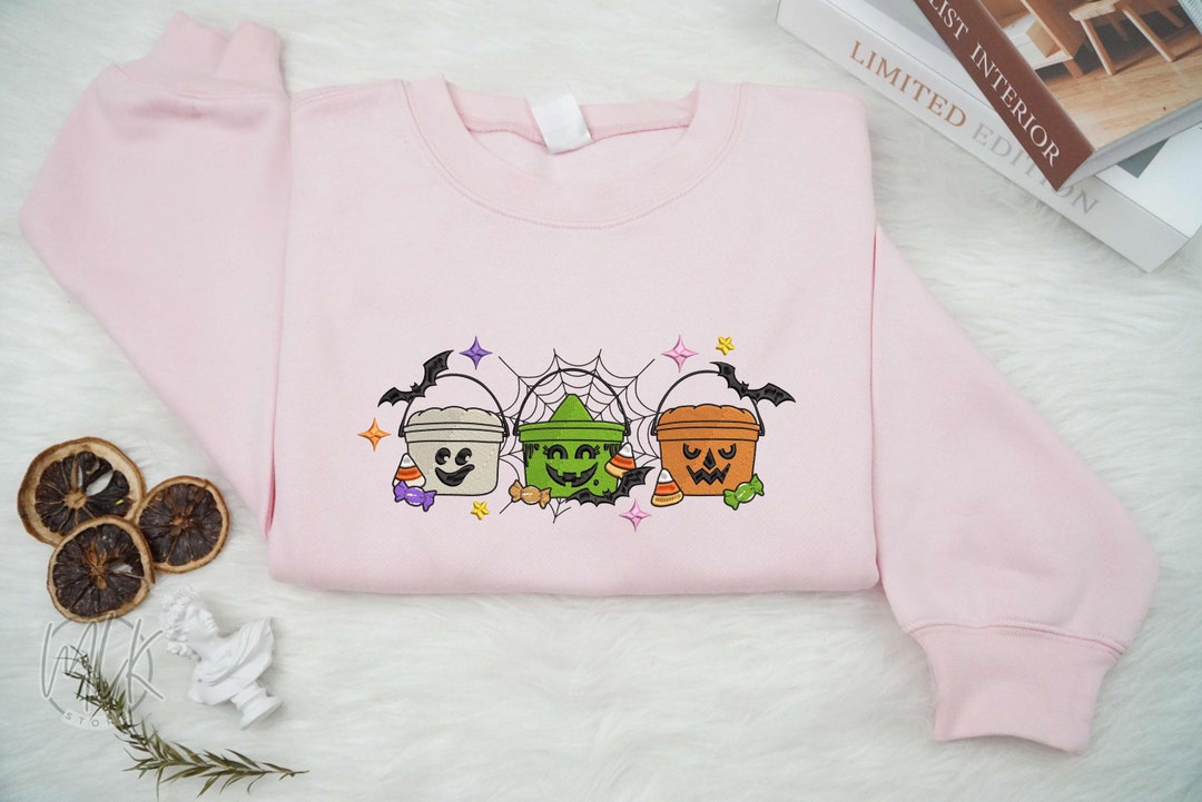 Embroidered Boo Bucket Halloween, Halloween Cookies Boo Embroidered ...
