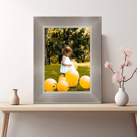 Silver Custom Art Frames European Simple Geometry Epoxy Resin Photo