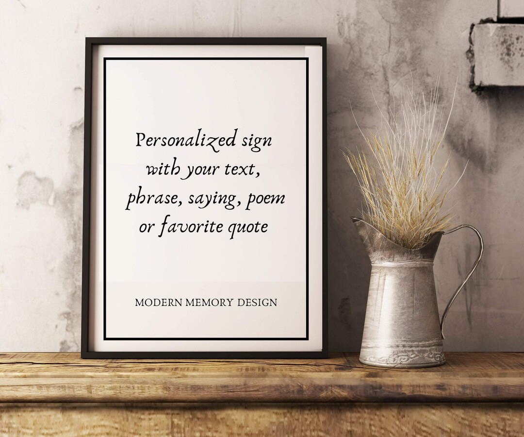 Custom Quote Print: Personalized Typography Sign, Poem Art - Etsy