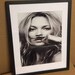 Kate Moss 'mustache' Poster: Black and White Fashion Art Print - Etsy UK