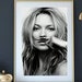 Kate Moss 'mustache' Poster: Black and White Fashion Art Print - Etsy UK