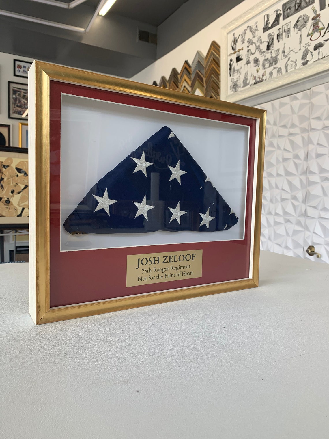 USA Military Funeral Flag Picture Frame - Etsy